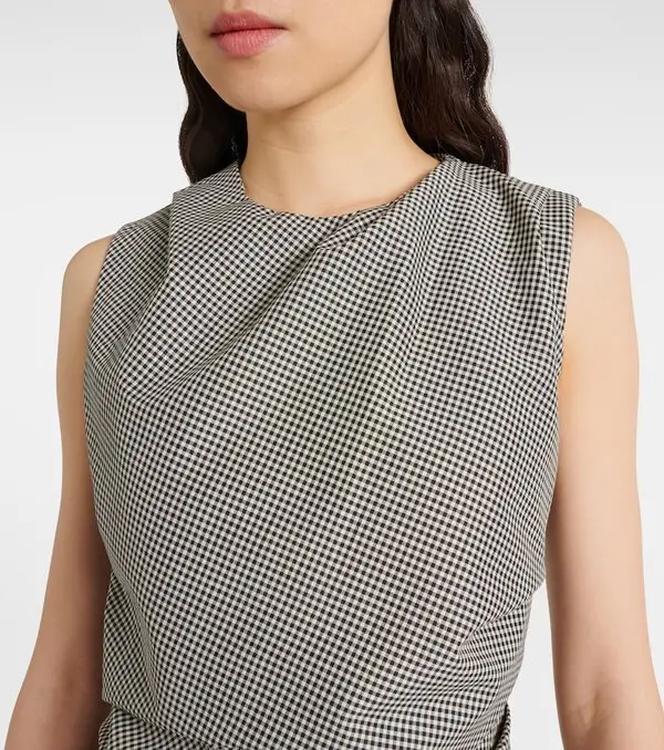 RÓHE Checked Wool-blend Top - Multicoloured