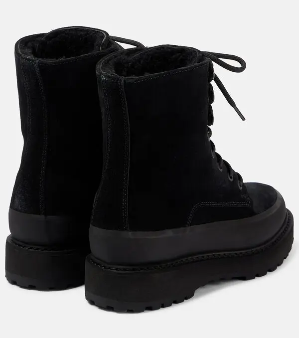 Le Monde Beryl Dolomite Shearling-trimmed Ankle Boots
