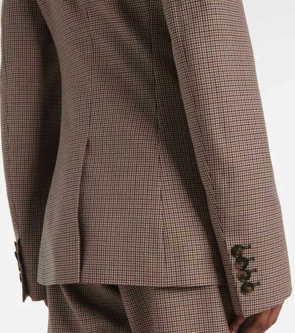 Stella McCartney Checked Virgin Wool Blazer - Neutrals