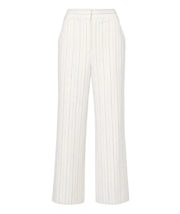 Veronica Beard Brixton Striped Wide-leg Pants - Beige