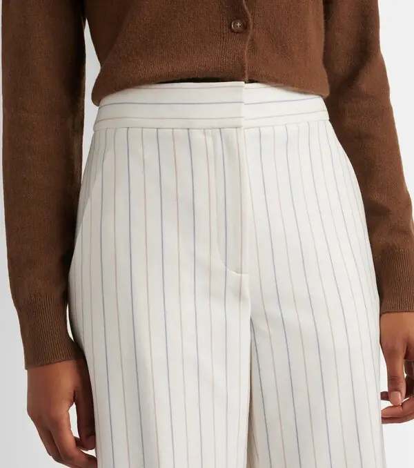 Veronica Beard Brixton Striped Wide-leg Pants - Beige