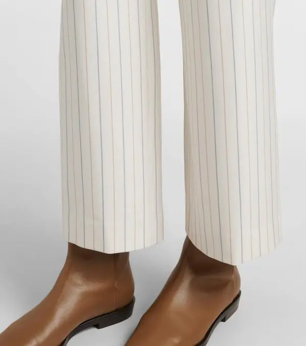 Veronica Beard Brixton Striped Wide-leg Pants - Beige