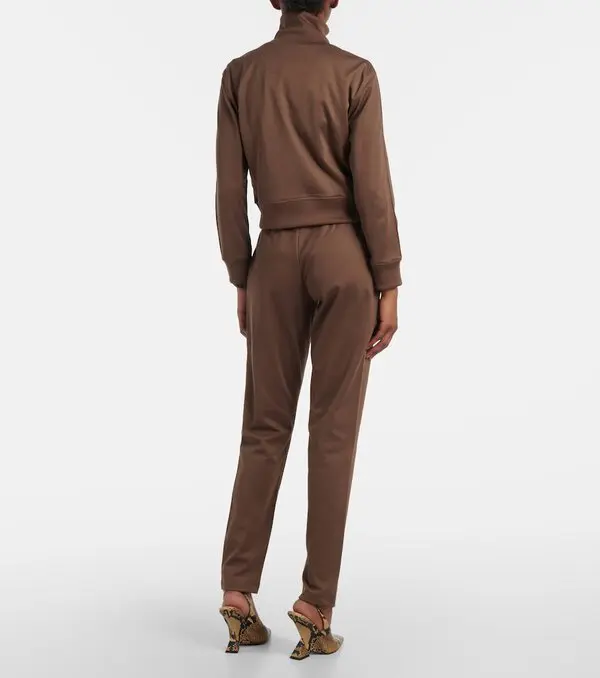 Attico Zip-up Cotton-blend Fleece Sweatshirt
