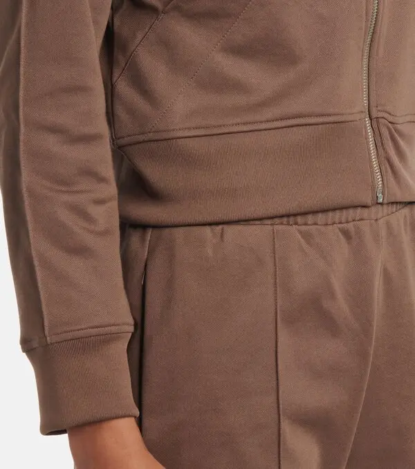Attico Zip-up Cotton-blend Fleece Sweatshirt