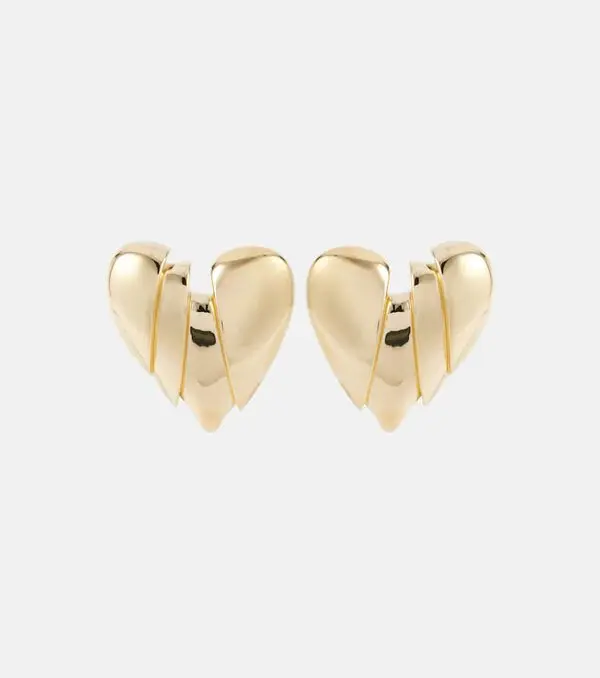 Amina Muaddi Heartbreaker Stud Earrings - Gold