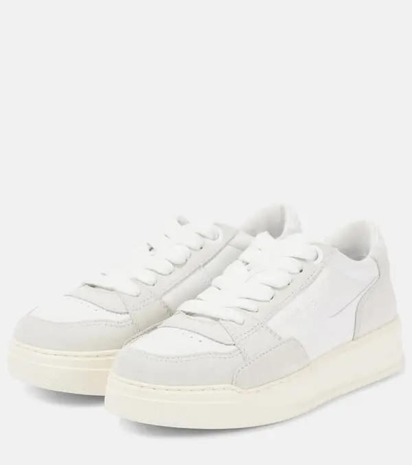 Hogan H667 Suede-trimmed Leather Sneakers