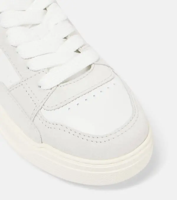 Hogan H667 Suede-trimmed Leather Sneakers
