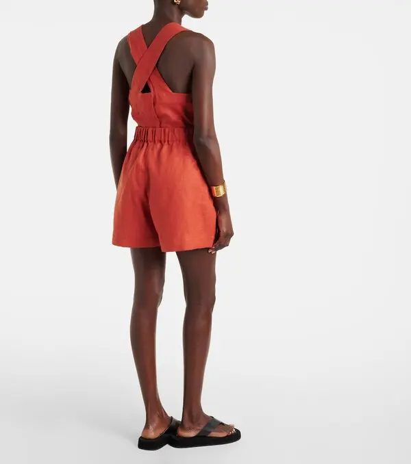 Asceno Zurich Linen Shorts - Brown