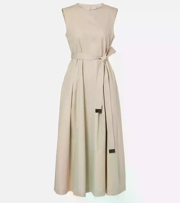 Max Mara Sleeveless Twill Dress Beige 30% Off Editorialist