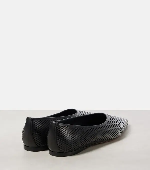 Alaïa Dégradé Fishnet Leather Ballet Flats