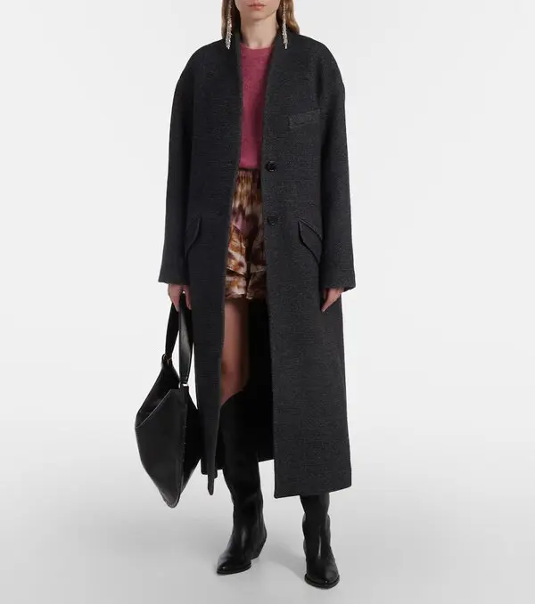 MARANT ETOILE Eris Wool-blend Coat - Grey