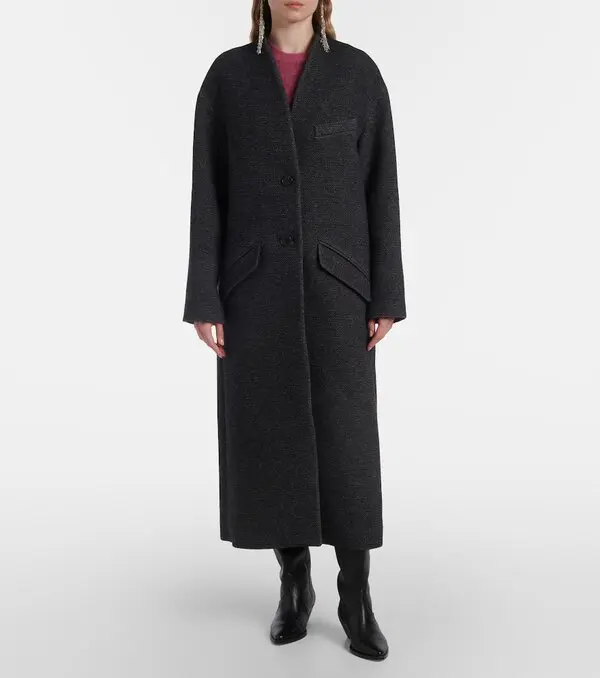MARANT ETOILE Eris Wool-blend Coat - Grey