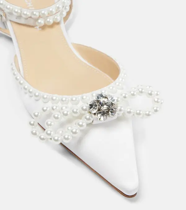 Mach & Mach Double Bow Embellished Ballet Flats