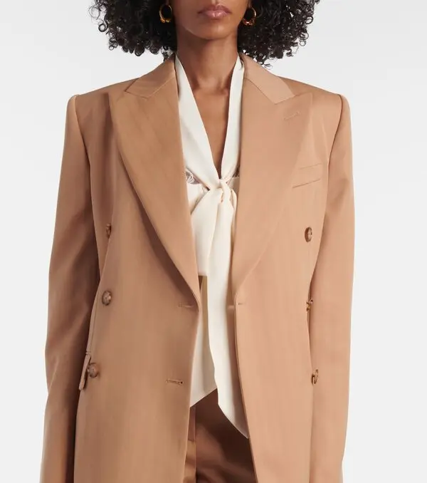 Stella McCartney Striped Double-breasted Wool Blazer