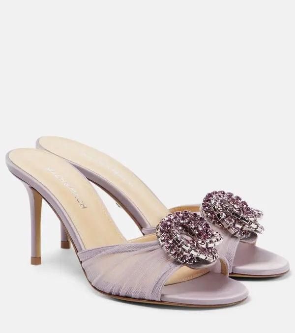 Mach & Mach Galaxy 85 Embellished Mules - Purple