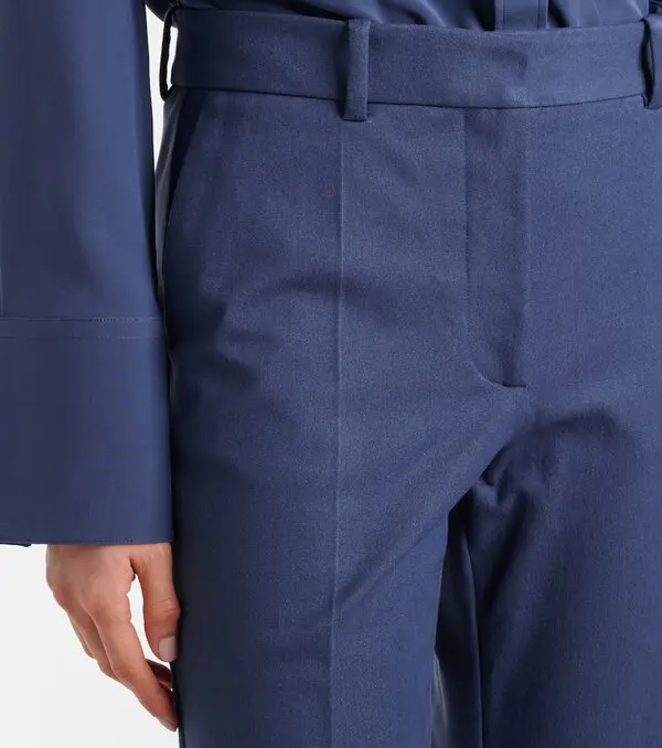 JOSEPH Coleman Cropped Gabardine Slim Pants - Blue