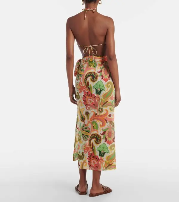 Etro Floral Cotton And Silk Beach Cover-up