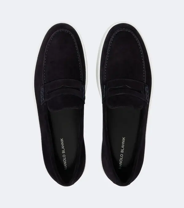 Manolo Blahnik Ellis Suede Loafers - Blue