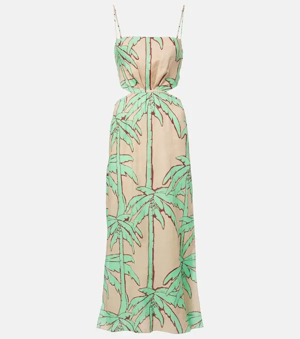 Johanna Ortiz Beach Harmony Linen Maxi Dress - Beige
