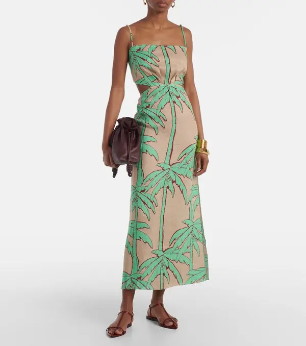 Johanna Ortiz Beach Harmony Linen Maxi Dress - Beige