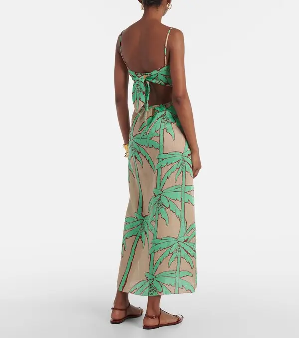 Johanna Ortiz Beach Harmony Linen Maxi Dress - Beige