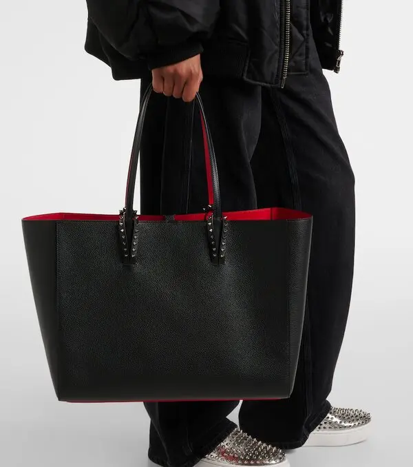 CHRISTIAN LOUBOUTIN Cabata Large Leather Tote Bag - Black