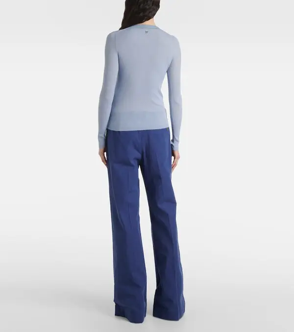Chloé Ribbed Wool Pullover - Blue