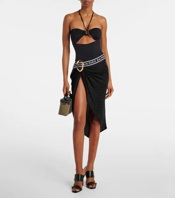 Balmain Logo Beach Cover-up - Black