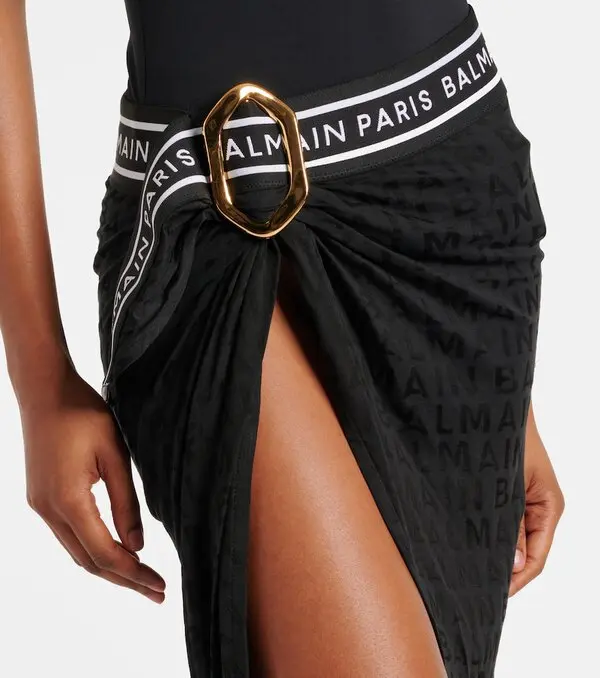 Balmain Logo Beach Cover-up - Black