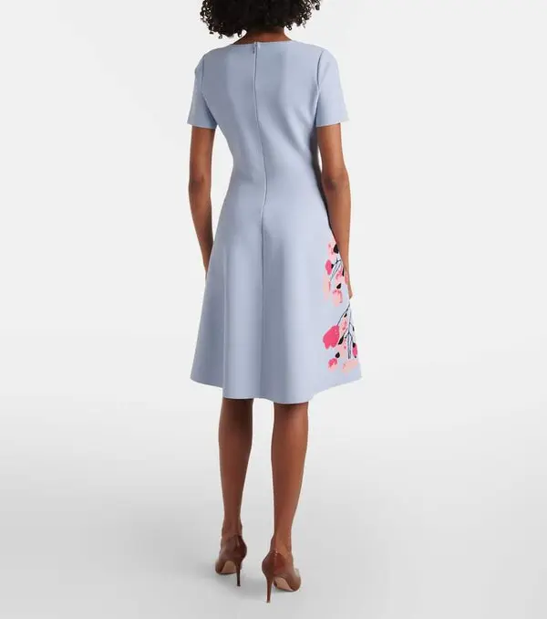 Carolina Herrera Floral Jacquard Midi Dress
