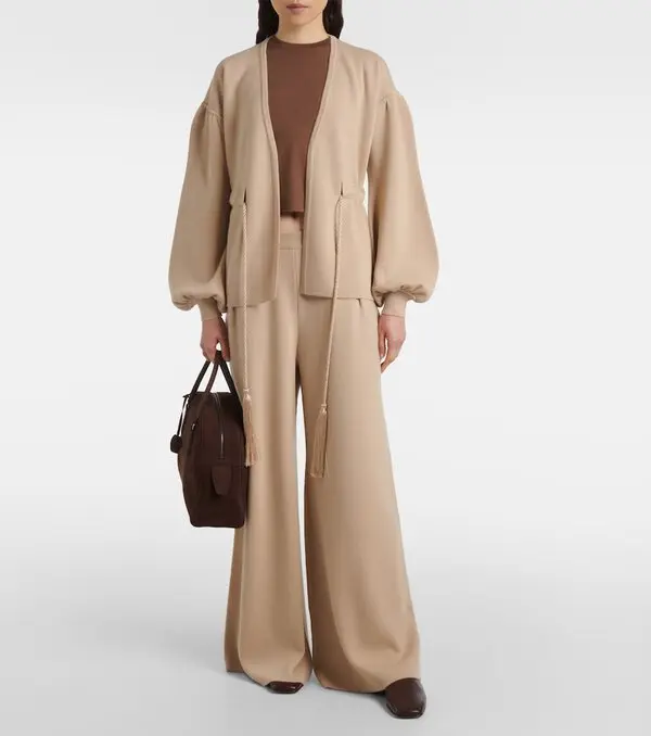 Max Mara Tiberio Belted Virgin Wool Cardigan - Beige