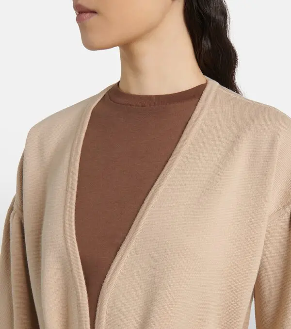 Max Mara Tiberio Belted Virgin Wool Cardigan - Beige