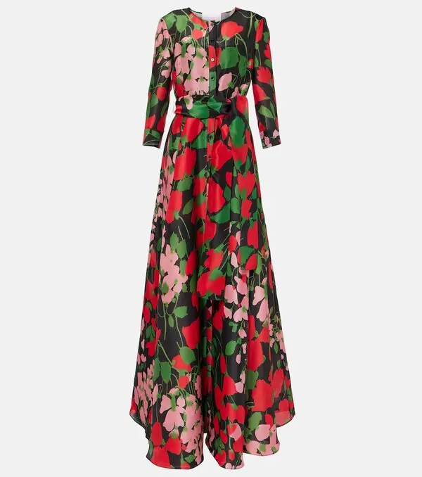 Carolina Herrera Floral Silk Gazar Gown - Multicoloured