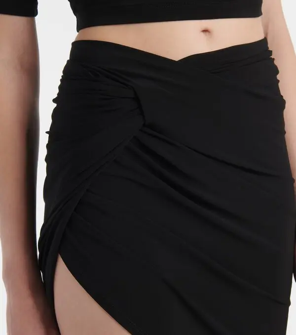 Jacquemus Drapeado Jersey Miniskirt - Black