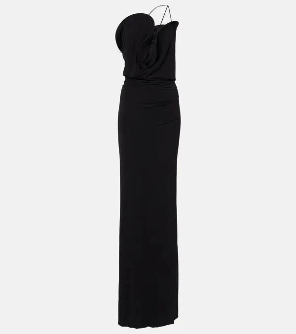 Christopher Esber Asymmetric Jersey Midi Dress - Black