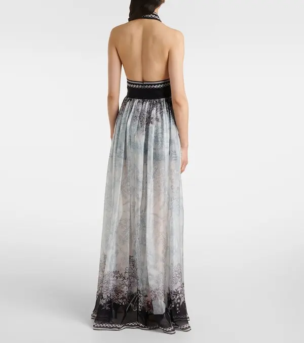 Elie Saab Printed Maxi Dress - Black