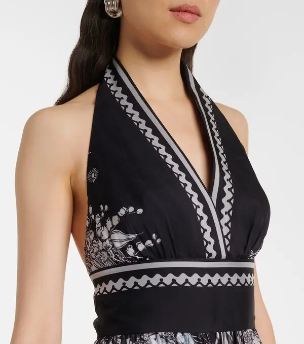 Elie Saab Printed Maxi Dress - Black