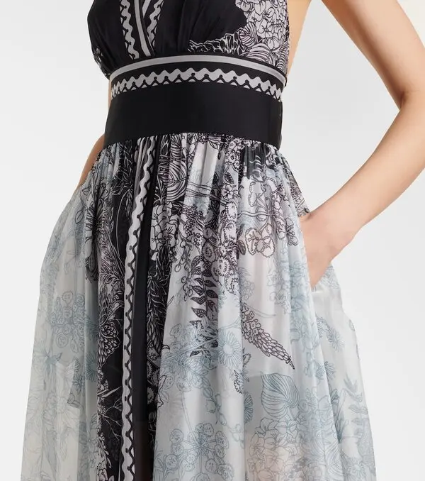 Elie Saab Printed Maxi Dress - Black