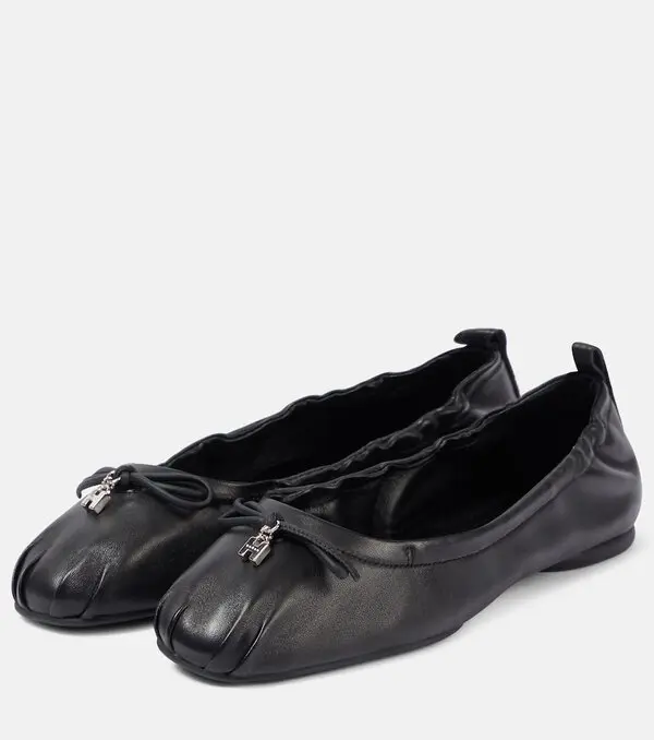 Hogan H684 Leather Ballet Flats - Black