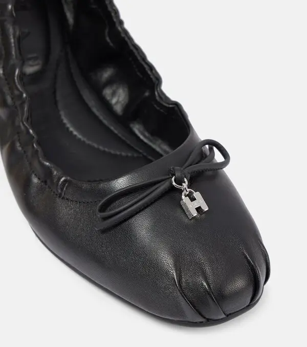 Hogan H684 Leather Ballet Flats - Black