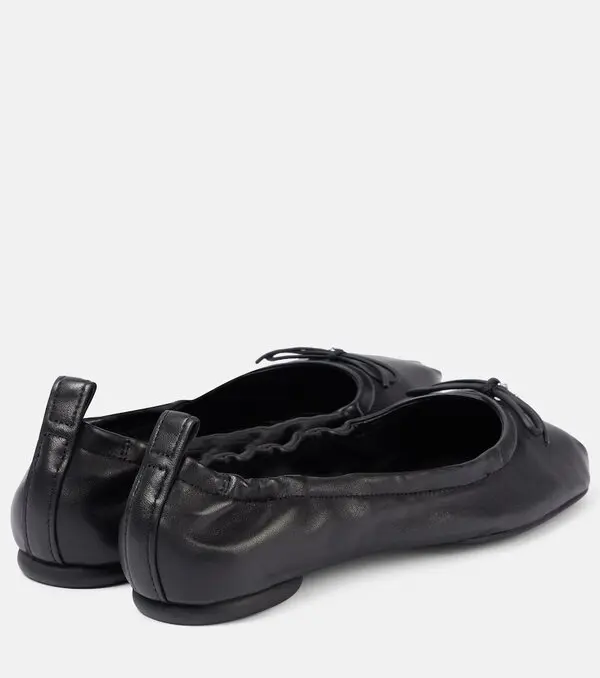 Hogan H684 Leather Ballet Flats - Black