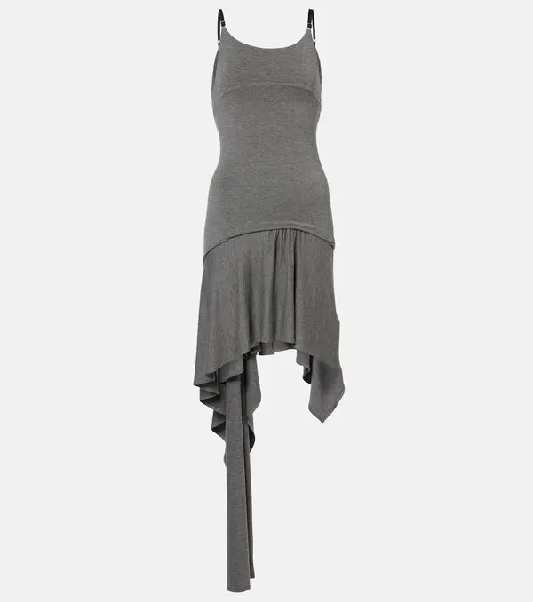 Attico Asymmetric Minidress - Grey