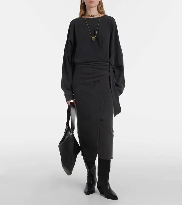 Marant Etoile Sandrina Cotton Jersey Sweatshirt Dress - Black - 40% Off |  Editorialist