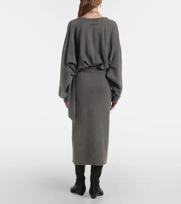 MARANT ETOILE Sandrina Cotton Jersey Sweatshirt Dress - Black