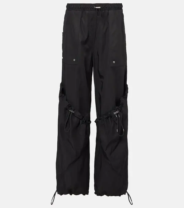 Attico Wide-leg Technical Pants - Black