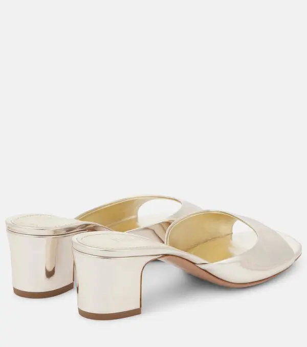 Paris Texas Lara 50 Metallic Leather Mules - Gold
