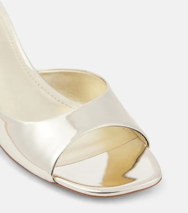 Paris Texas Lara 50 Metallic Leather Mules - Gold