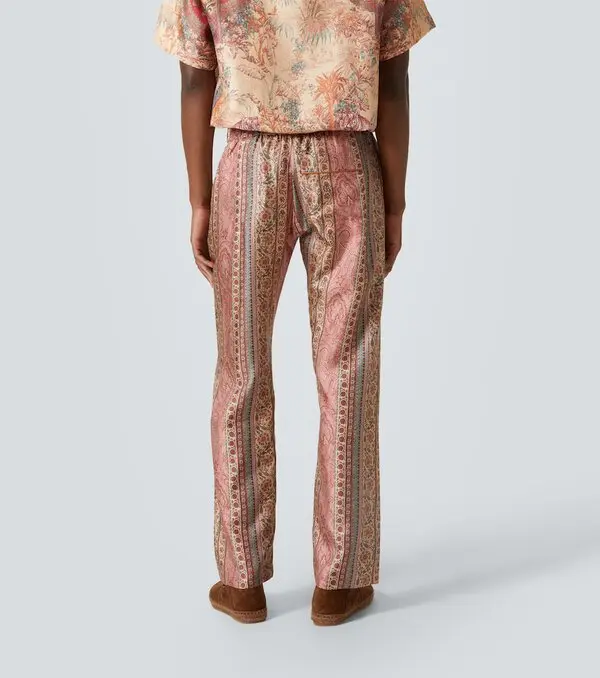 Etro Paisley Printed Straight Leg Pants - Red