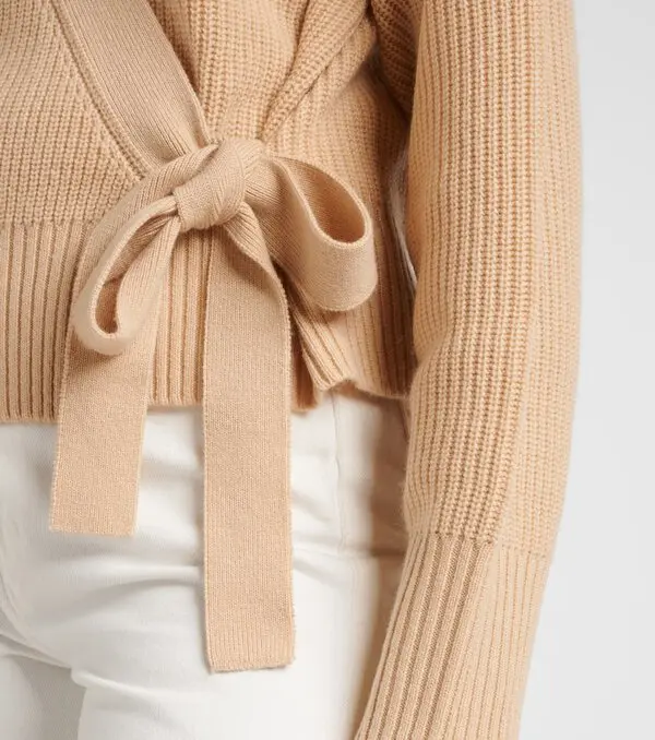 Jardin Des Orangers Wool And Cashmere Wrap Cardigan - Brown