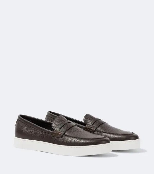 Manolo Blahnik Ellis Leather Loafers - Brown